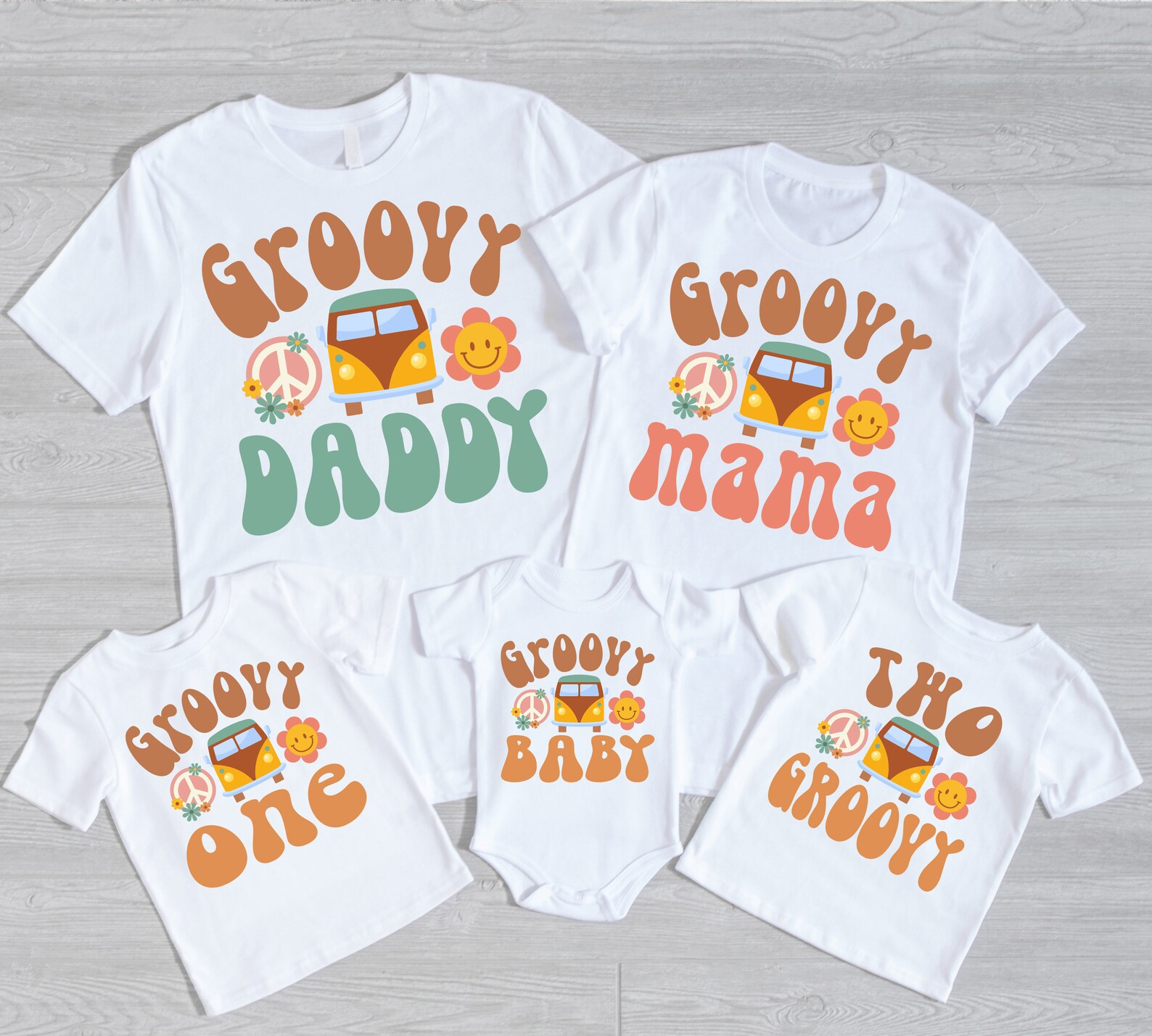 Groovy Retro Family Shirts baby shower o cumpleaños groovy - Etsy España