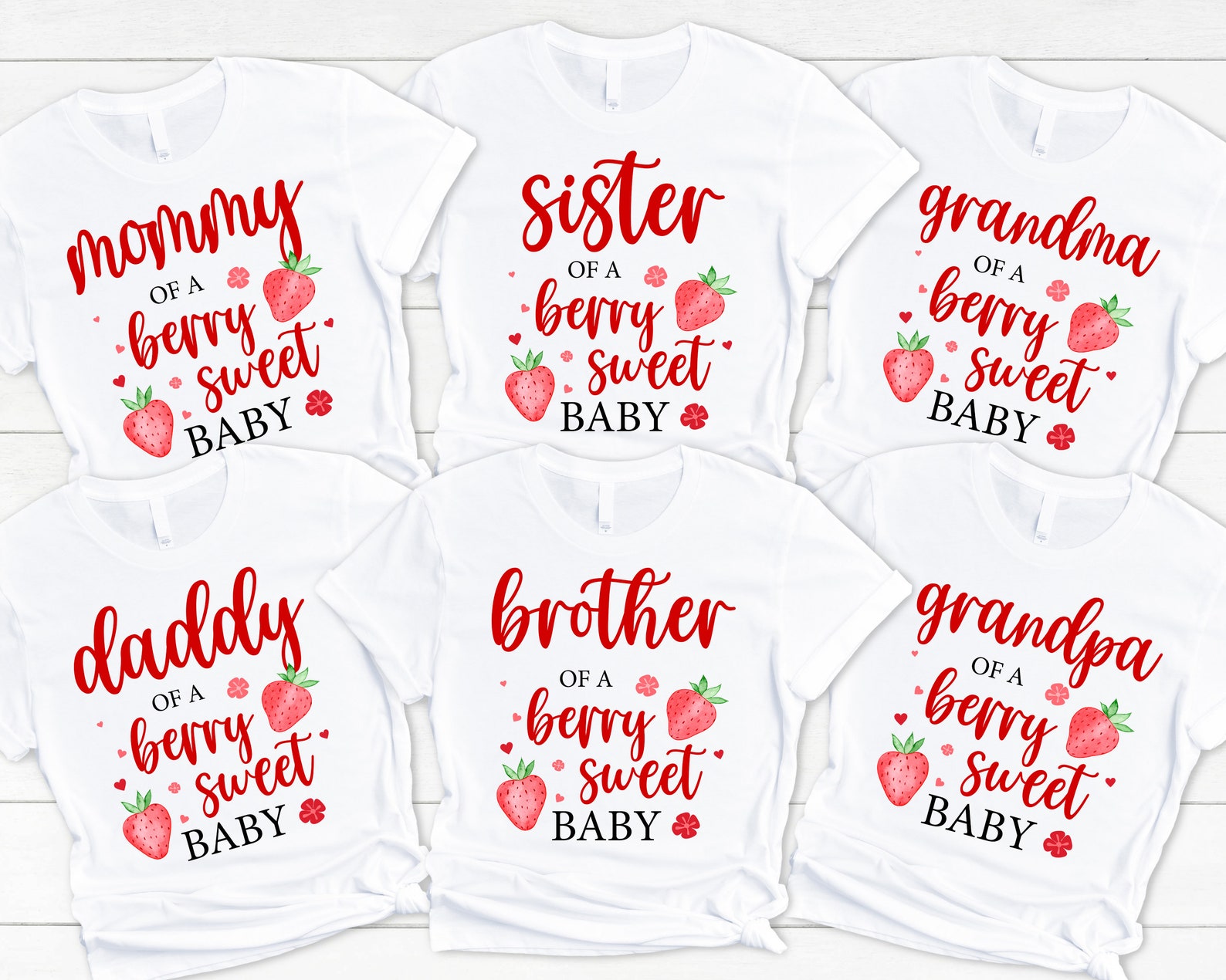 Berry Sweet Family T-shirts for Baby Shower - Summer Strawberry, Berry ...