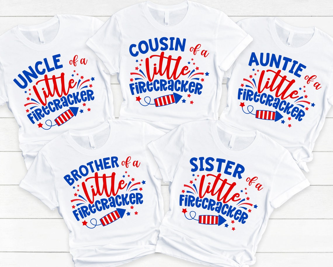 Little Firecracker Family Shirts - 4th of July Birthday, Independence ...