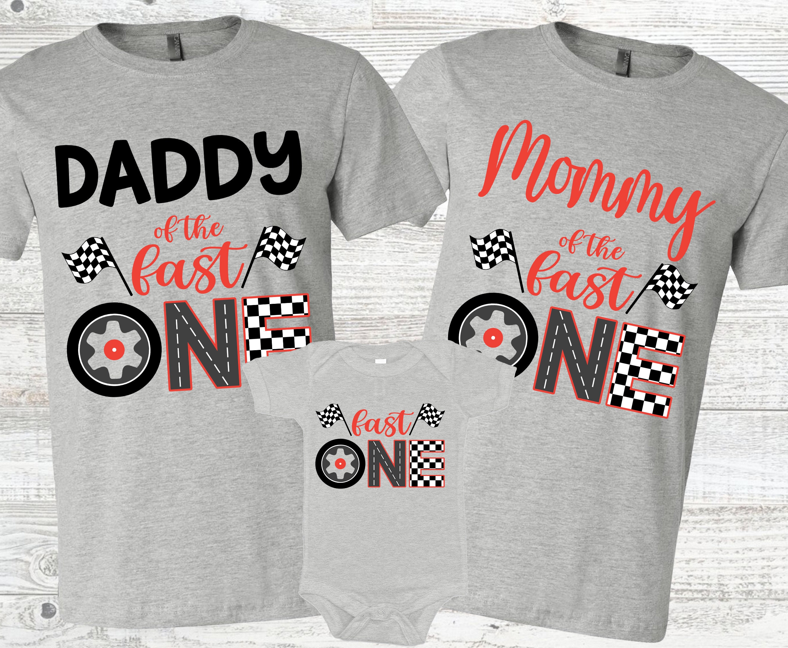 Fast One on Grey Family Shirts Race Car 1st Birthday Boy | Etsy