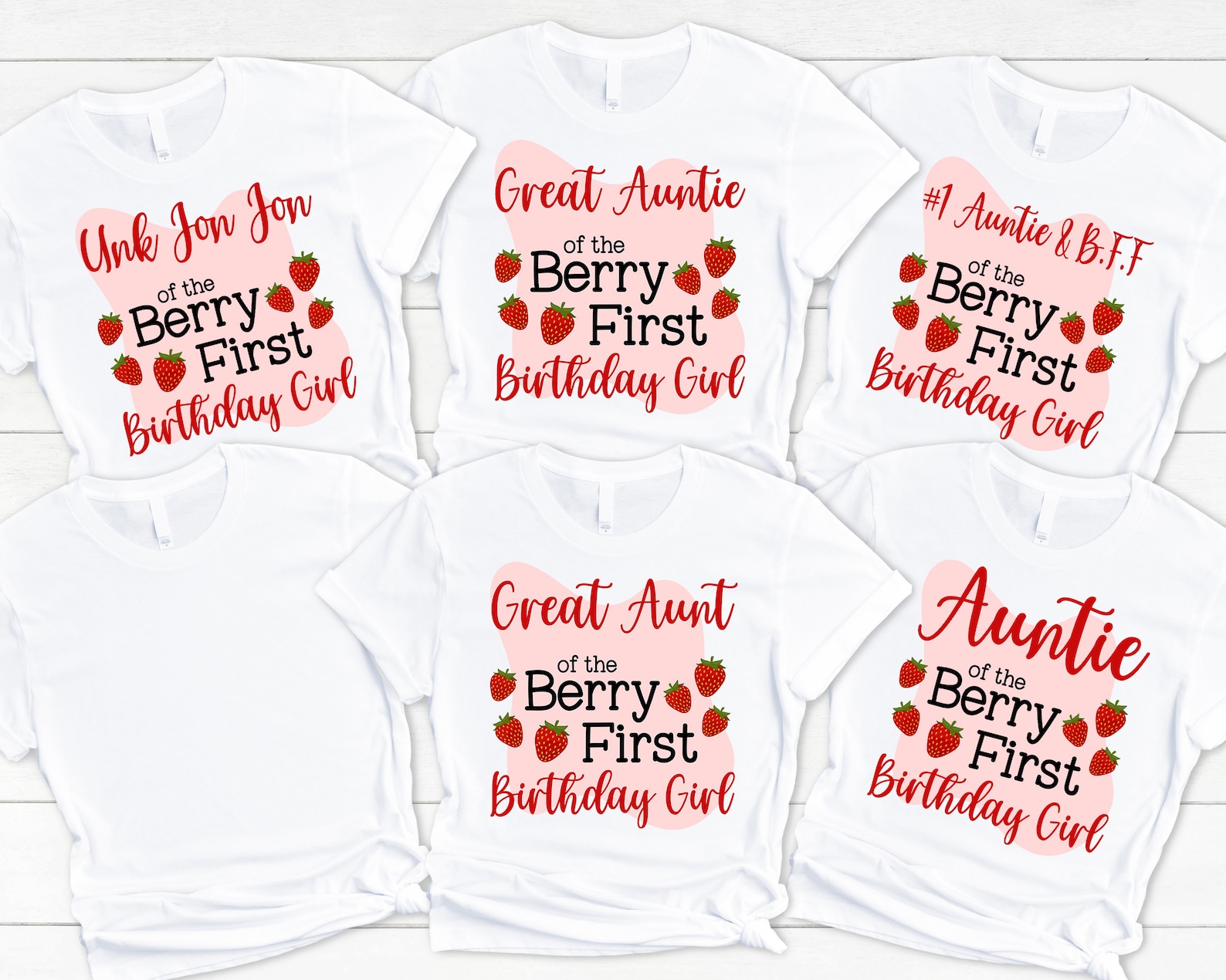 Berry First Birthday Family Shirts - Strawberry Sweet One Birthday Girl ...