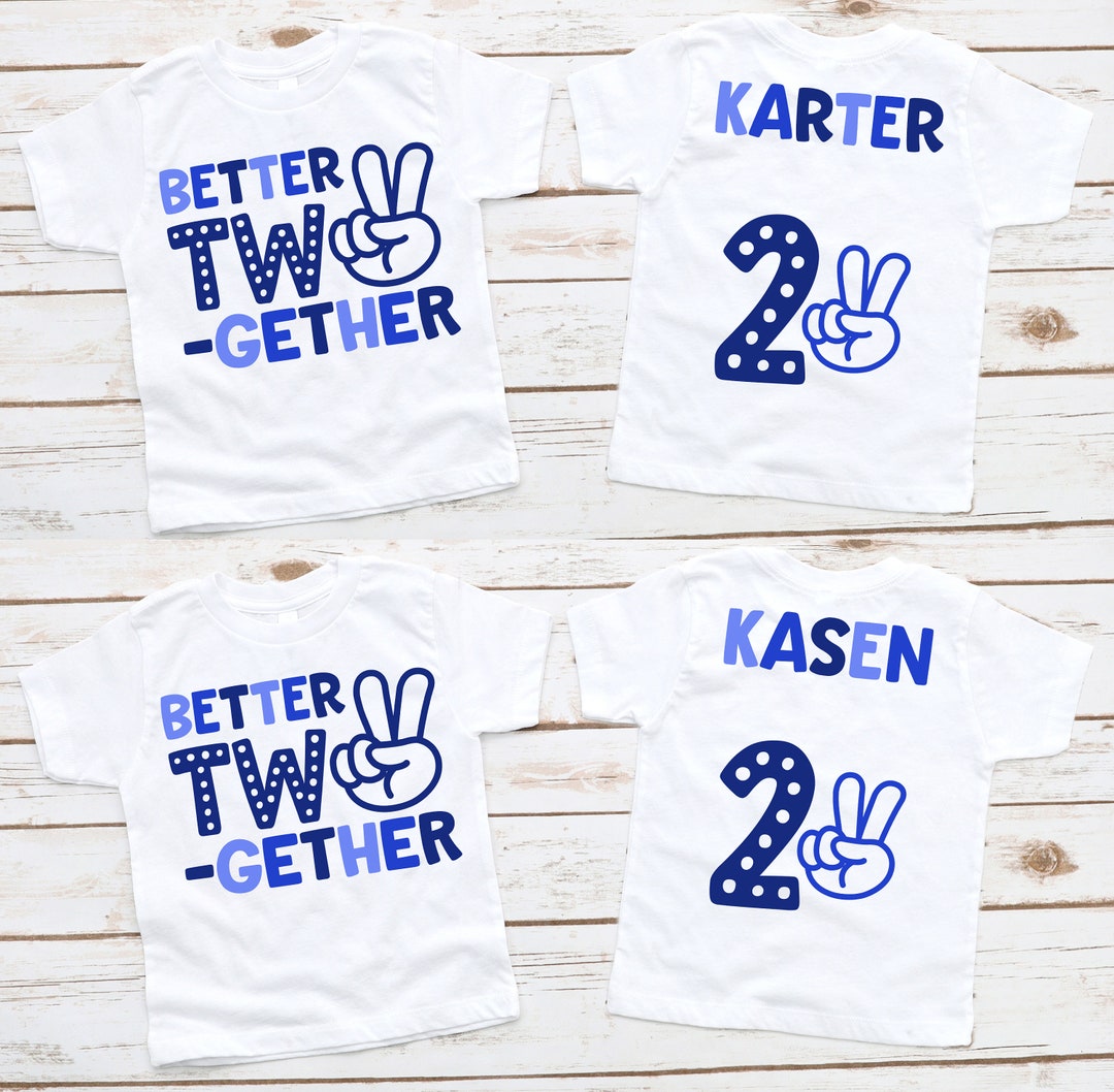 Twin Boys Birthday Shirts - Second Birthday, Better Twogether, Birthday ...