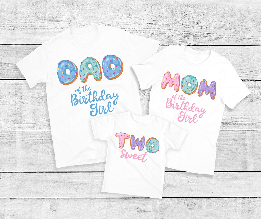 Two Sweet Donut Family T-shirts for Her 1st Birthday Party Donut Grow ...
