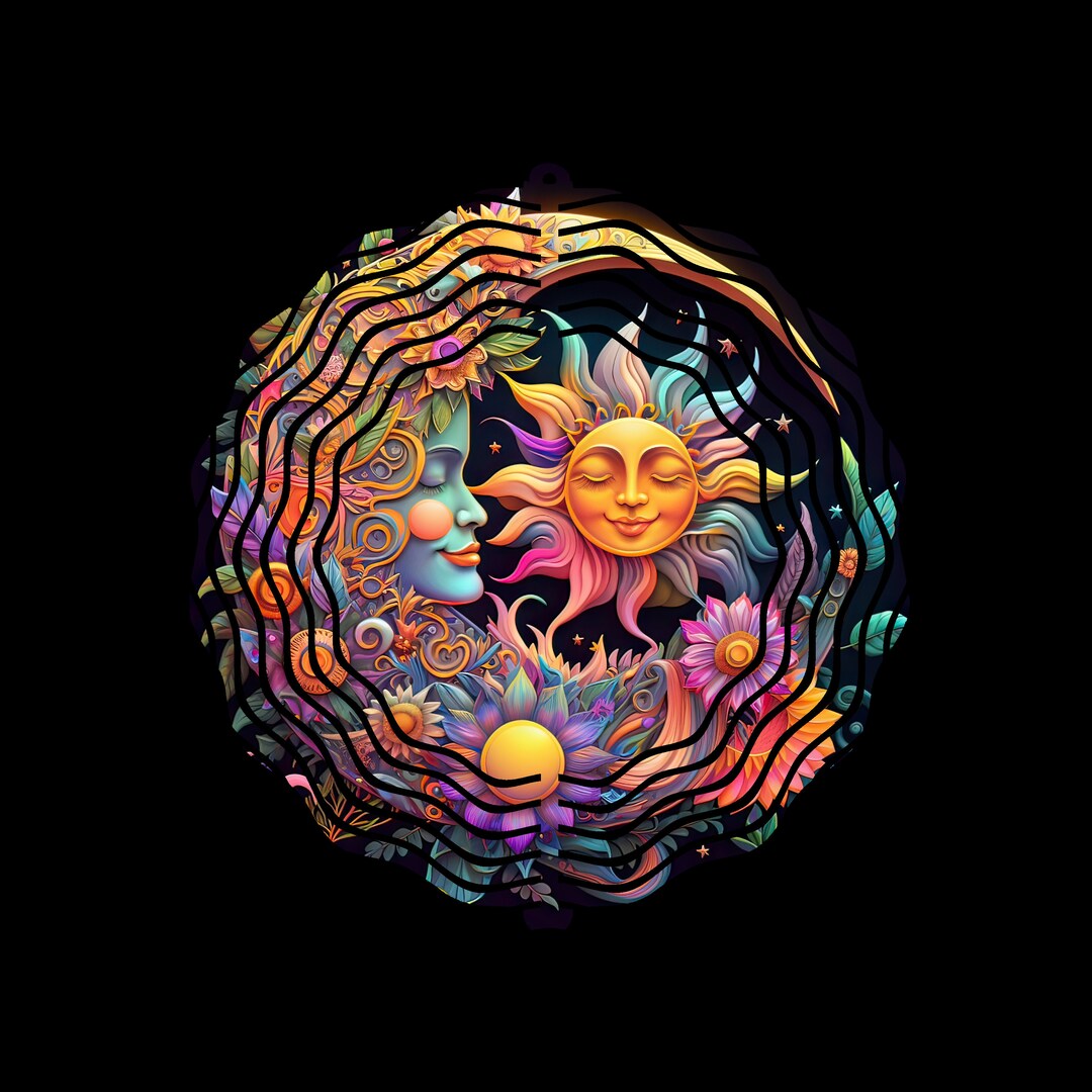 Celestial Sun and Moon Wind Spinners FREE SHIPPING - Etsy
