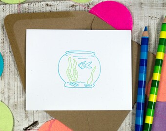 Fish bowl card | Etsy