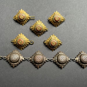 WWII British Army Officer's Pip Badges & Bracelet; Vintage British ...