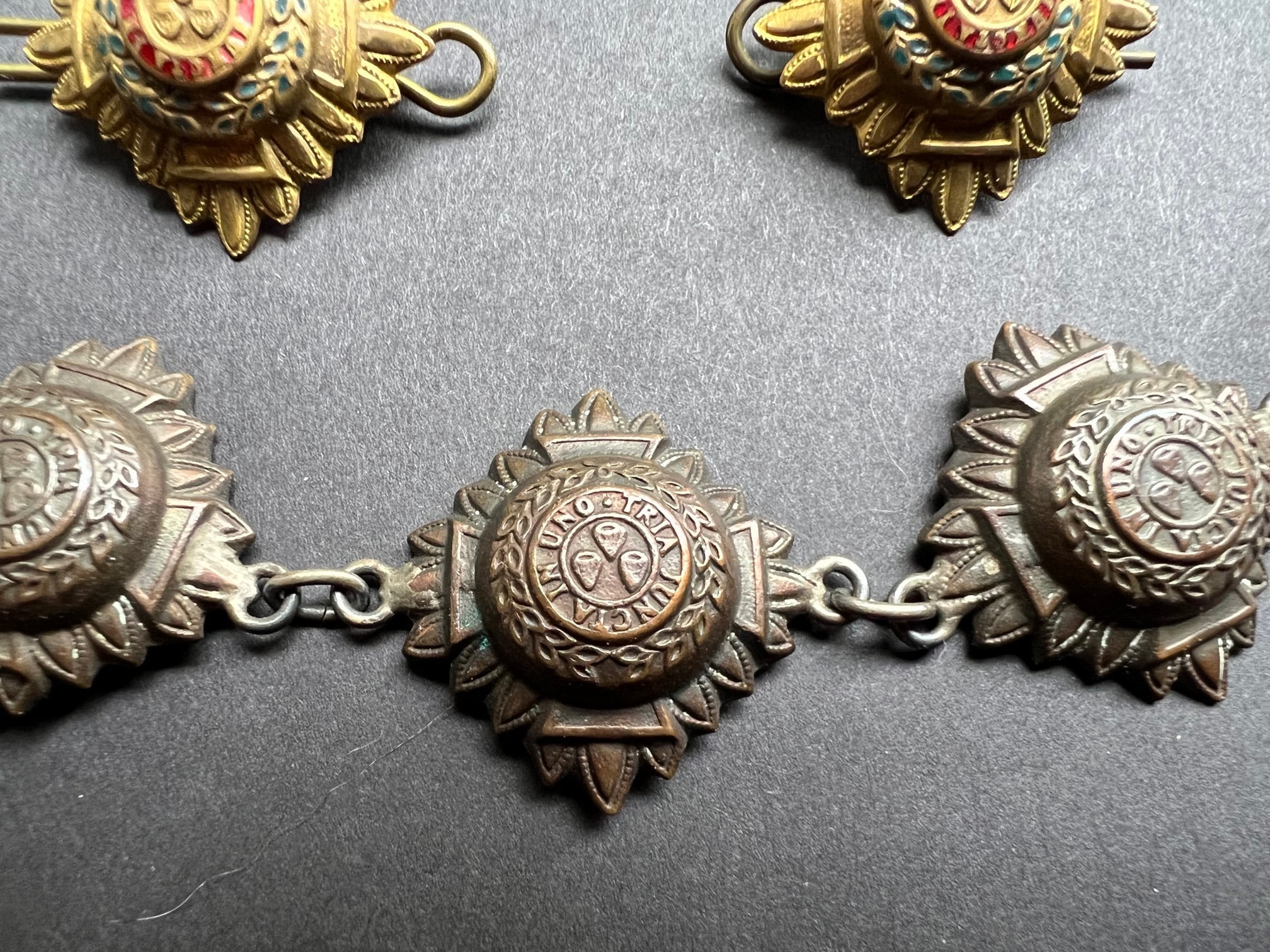 WWII British Army Officer's Pip Badges & Bracelet; Vintage British ...