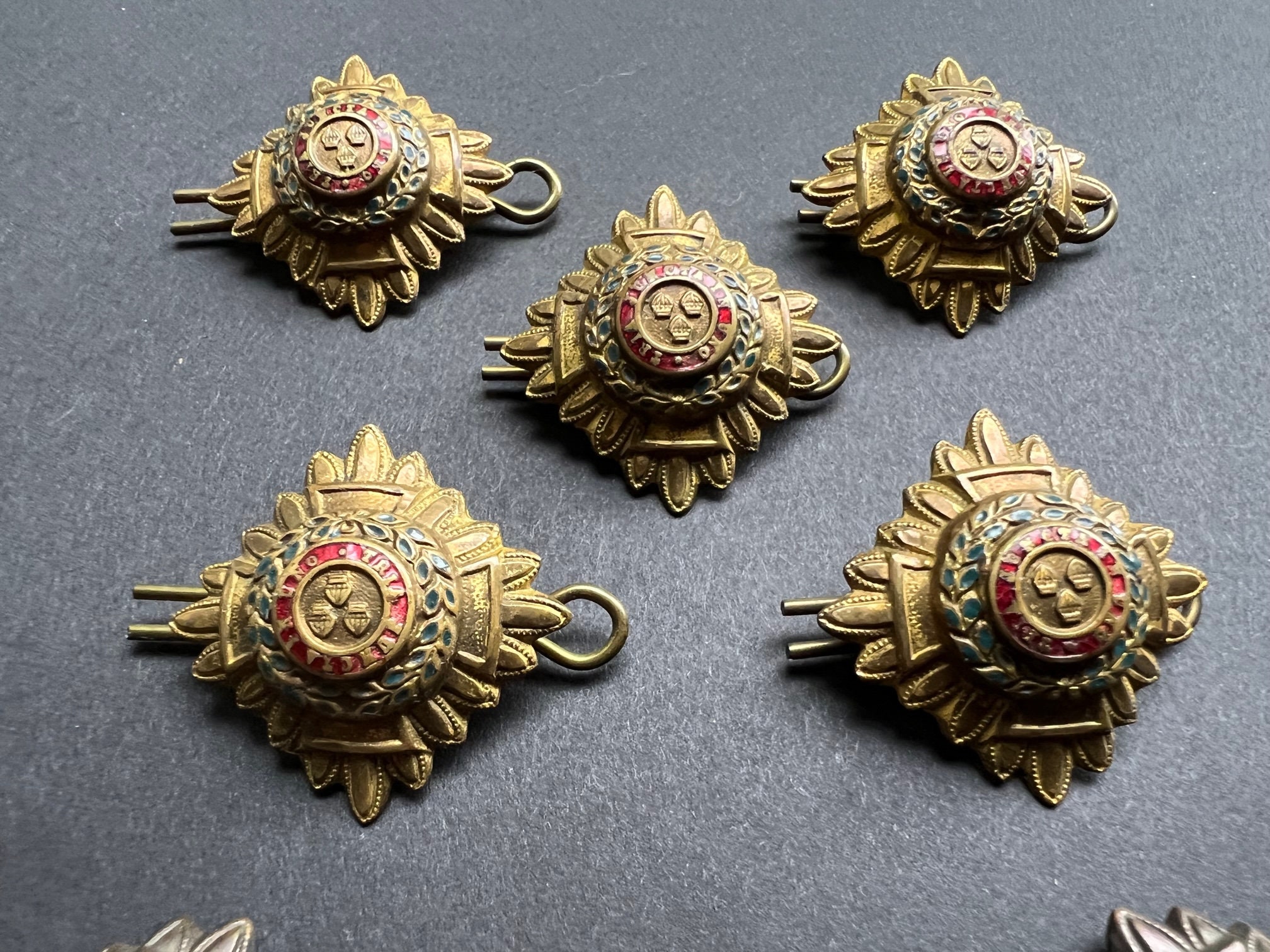 WWII British Army Officer's Pip Badges & Bracelet; Vintage British ...