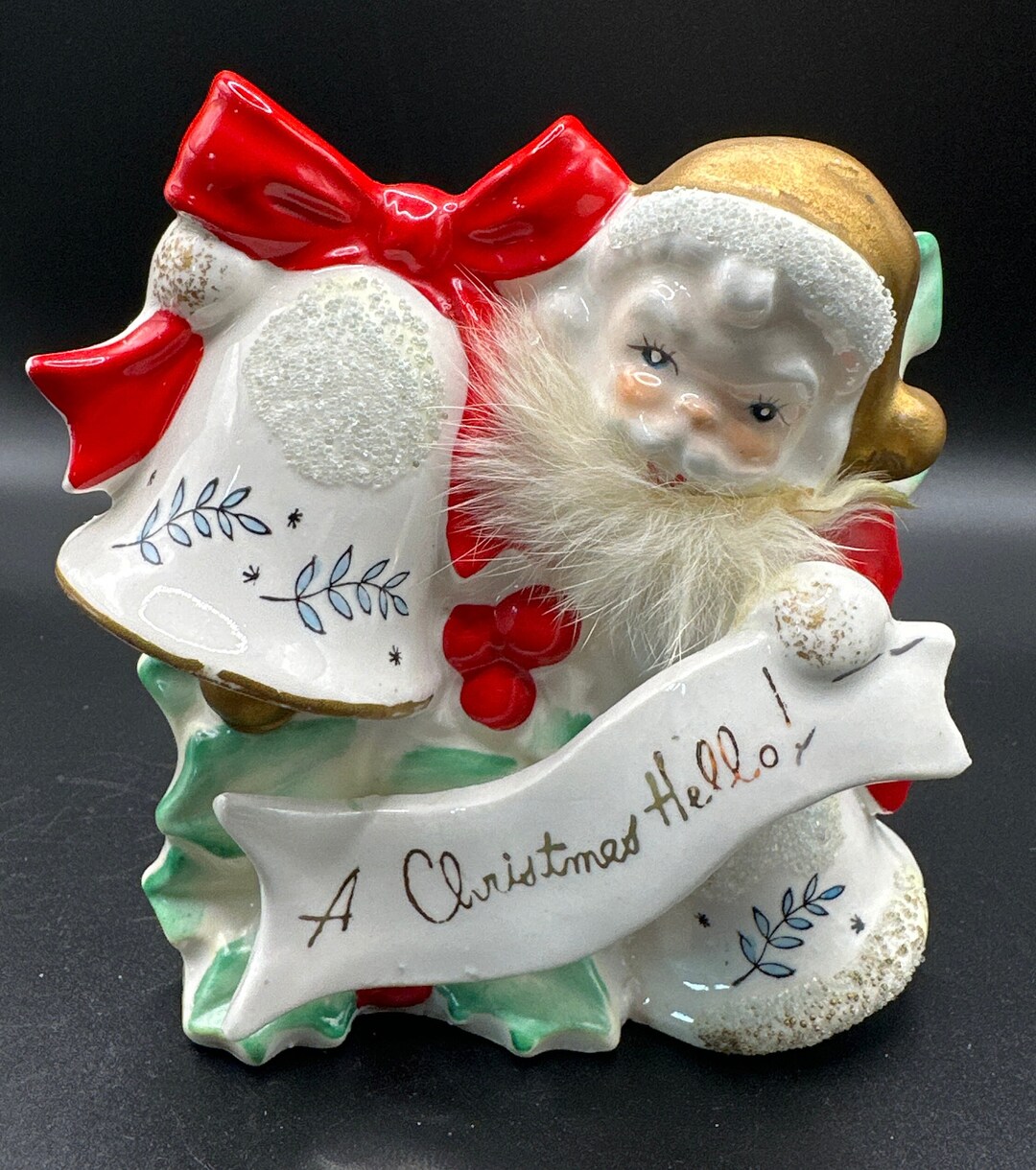 Ucagco Vintage Christmas Kitsch Santa Claus Porcelain Figurine Vase ...