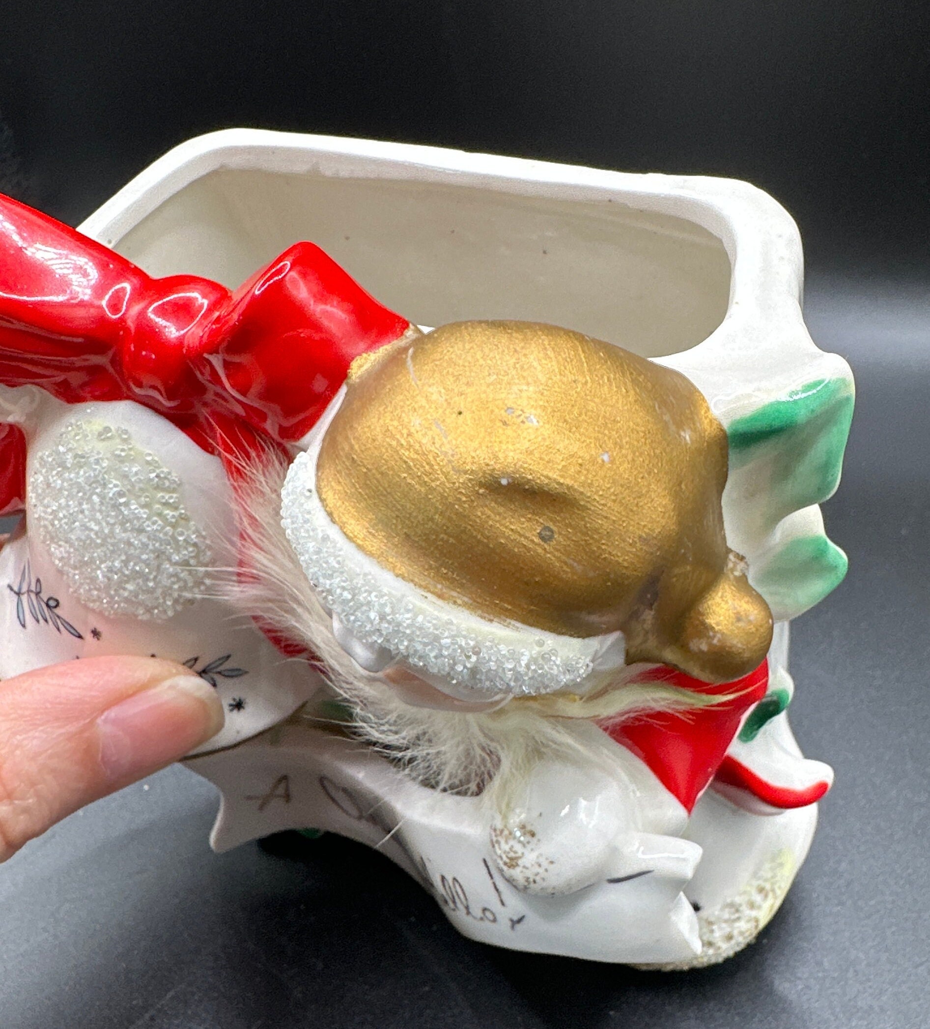 Ucagco Vintage Christmas Kitsch Santa Claus Porcelain Figurine Vase ...