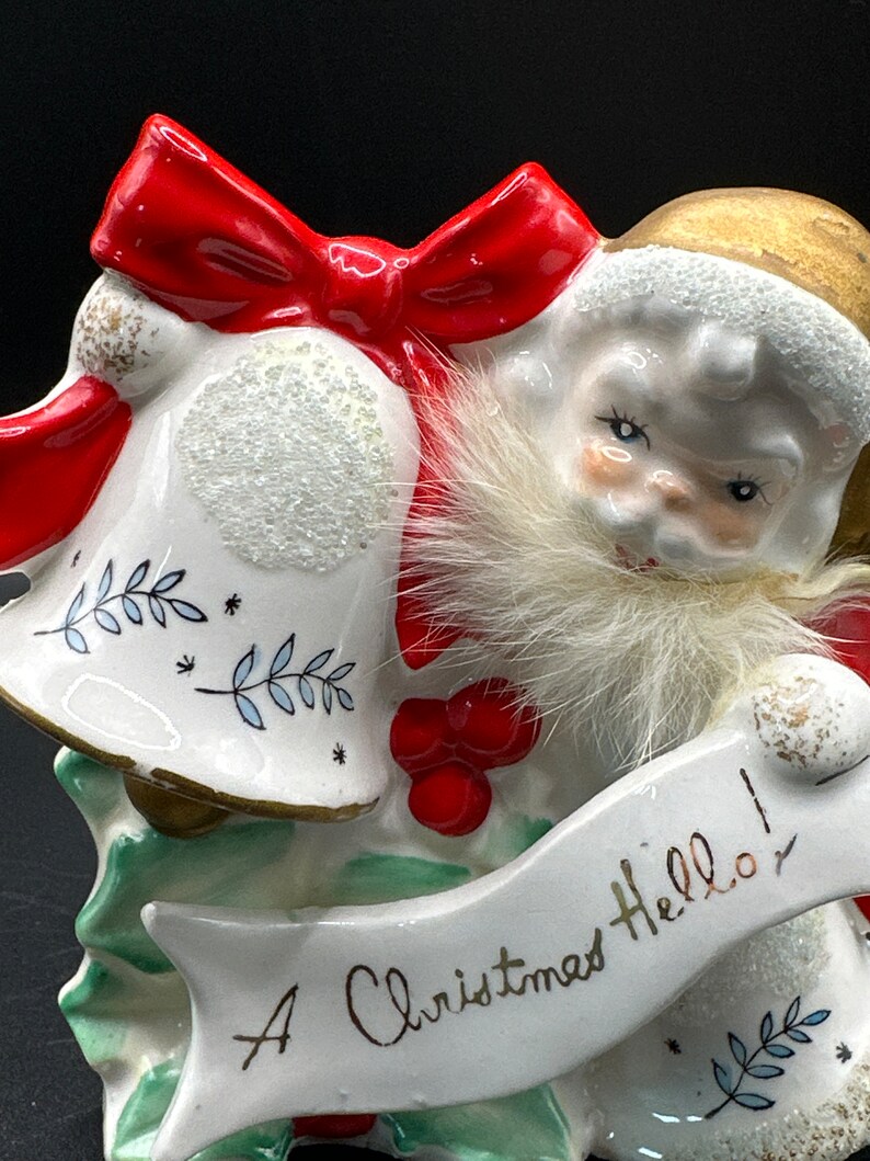 Ucagco Vintage Christmas Kitsch Santa Claus Porcelain Figurine Vase ...