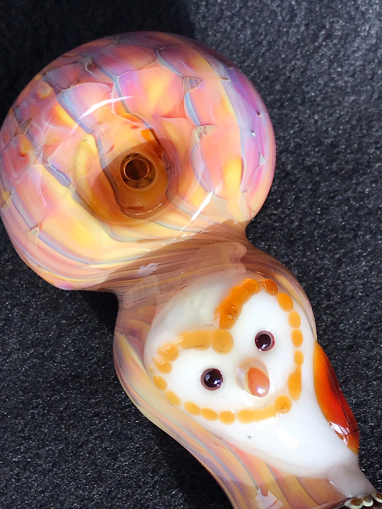 Barn Owl in the Trees Glass Pipe