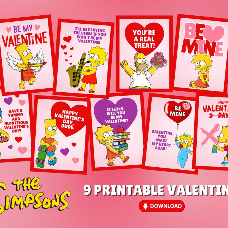 Simpsons Valentine Card - Etsy