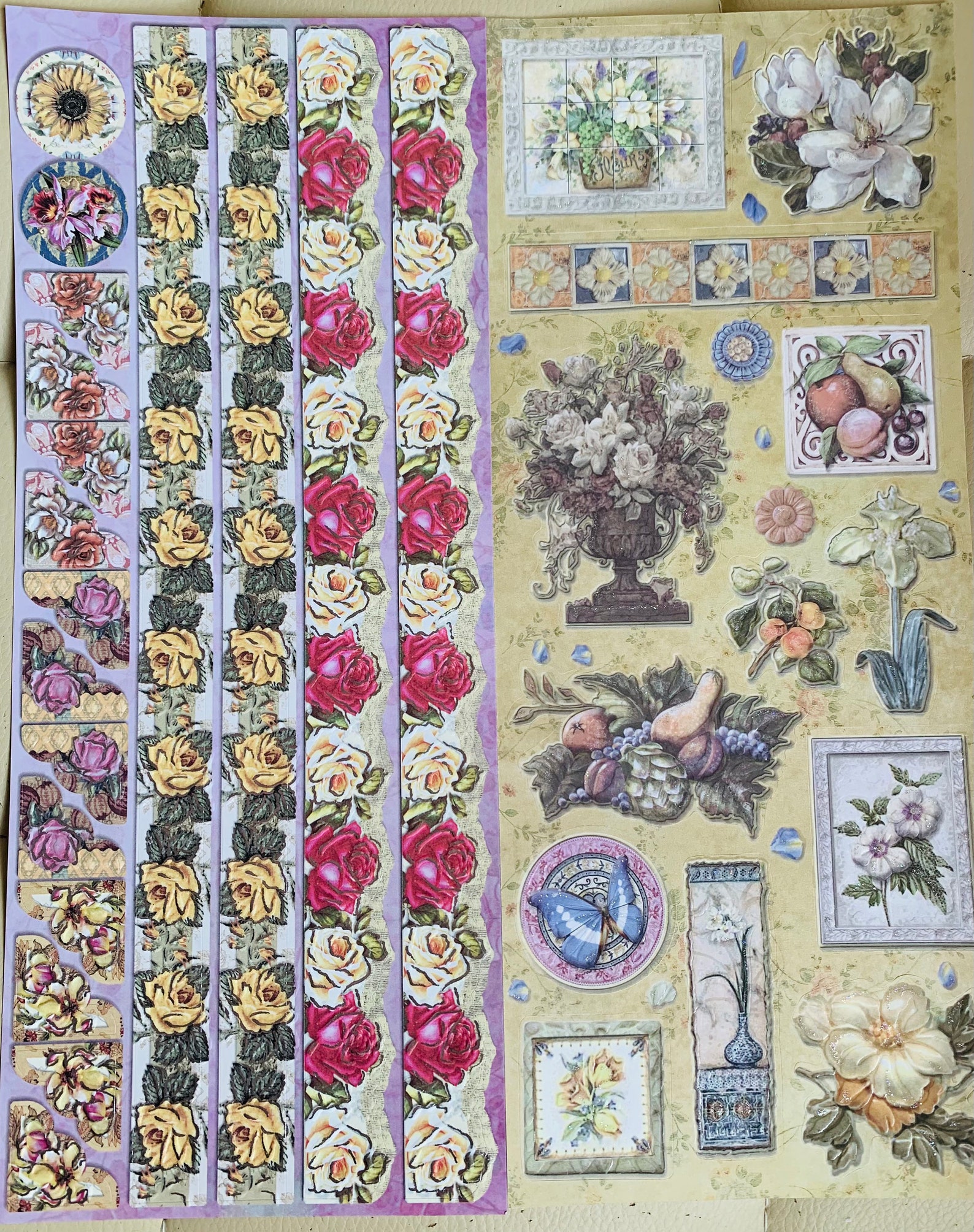 Decorative Self Adhesive Floral Stickers - Etsy