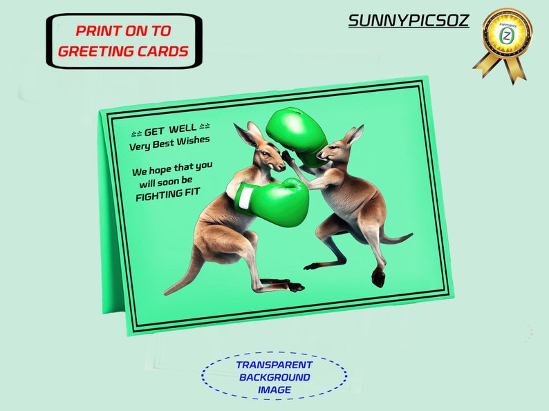 Boxing Kangaroos PNG - Wall Art for Kids. Printable Digital Photo for ...