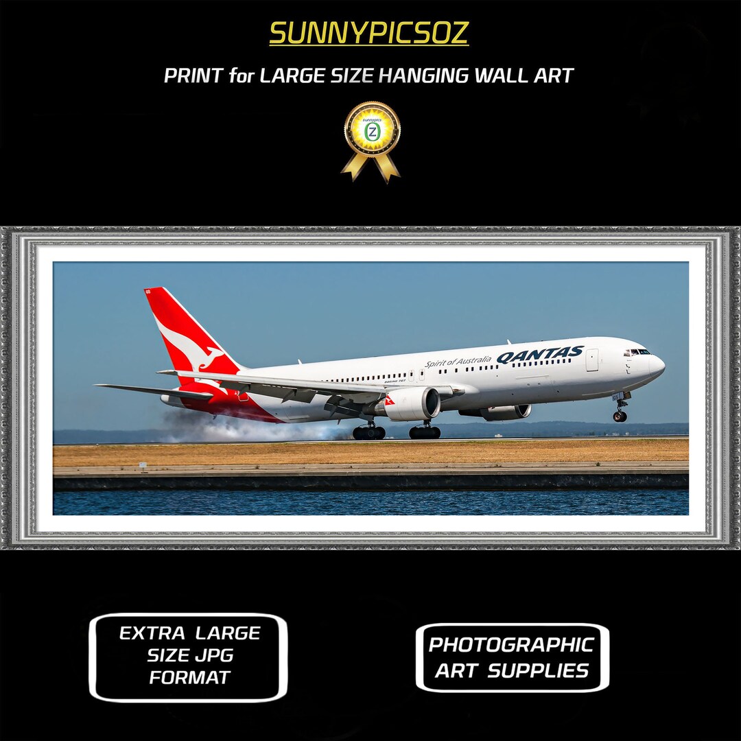 Commercial Jet Aircraft Landing - Printable Digital Wall Art ...