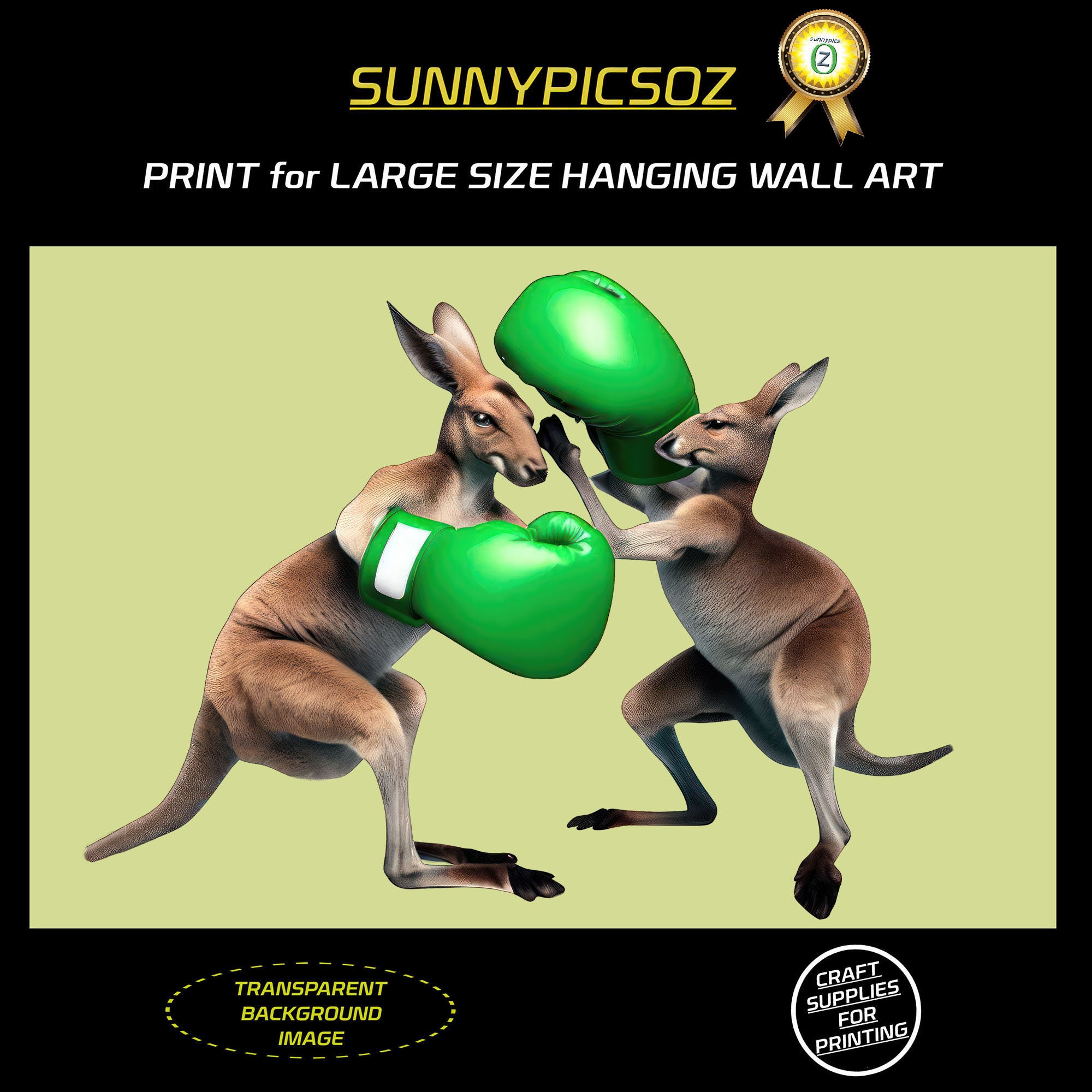 Boxing Kangaroos PNG - Wall Art for Kids. Printable Digital Photo for ...