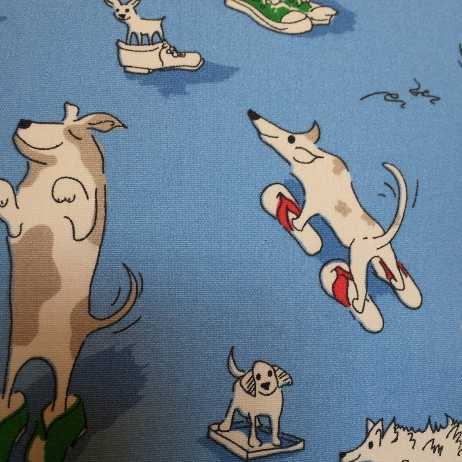 Sanderson Dogs in Clogs Blue Cushion Cover | Etsy