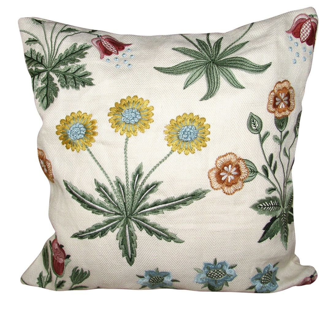William Morris Daisy Embroidery Cushion Cover - Etsy