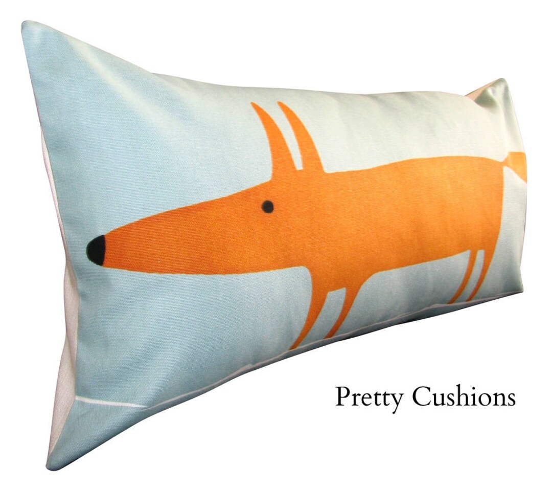 Scion Mr Fox Blue Bolster Cushion Cover - Etsy