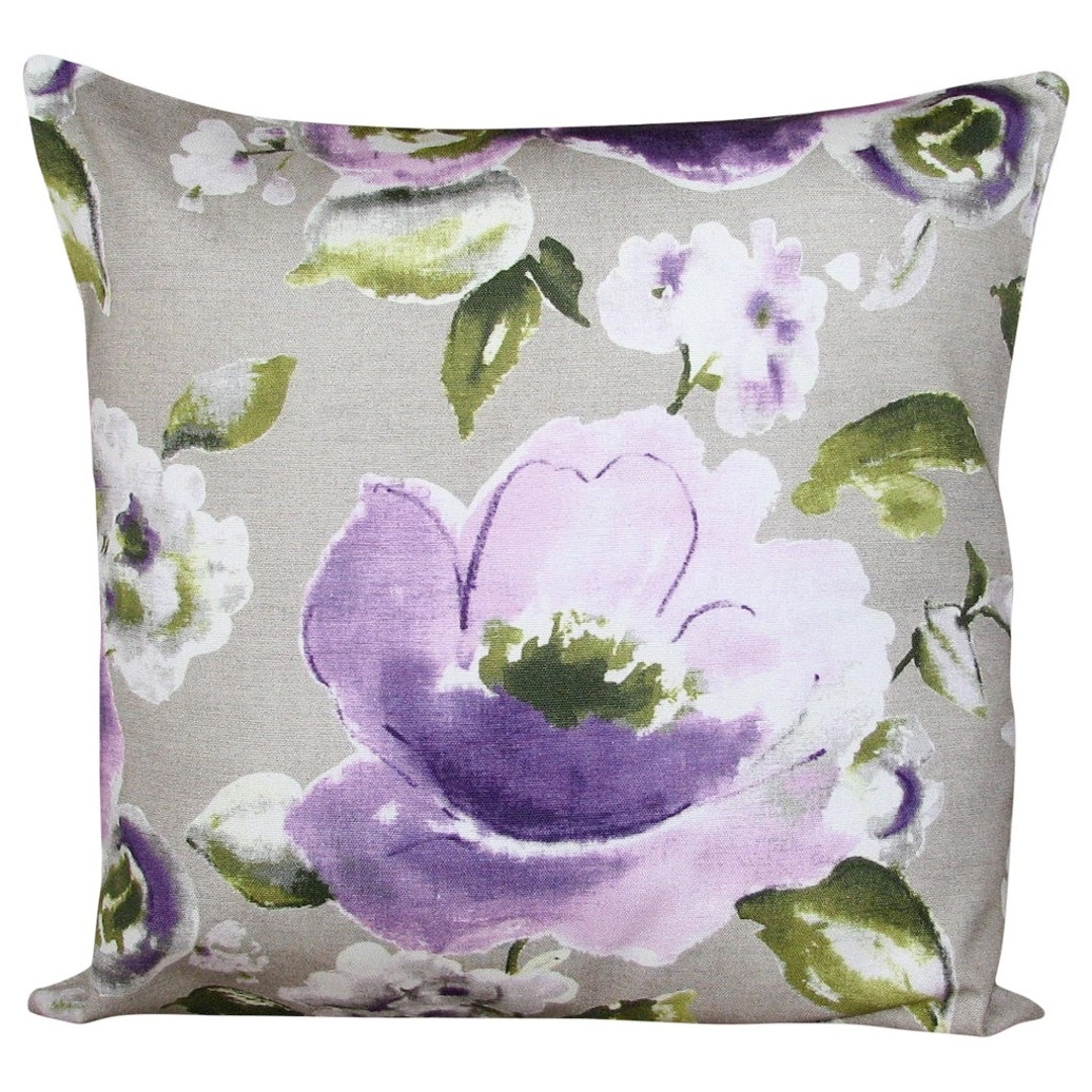 Pretty Floral Lilac Cushion Cover - Etsy