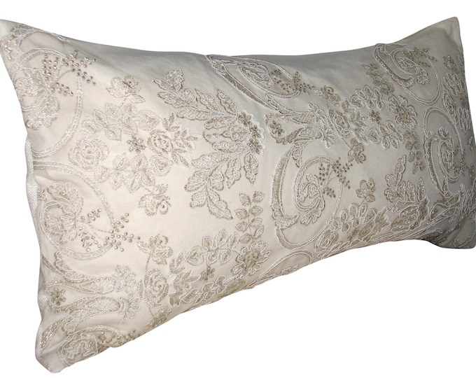 Luxury Pretty Cushions Vintage Lace Embroidery Bolster Cushion Cover ...