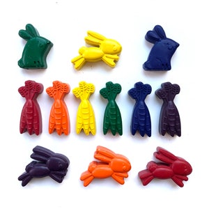 Bunny Shaped Crayons, Carrot Shaped Crayons, Easter Party Favor, Spring ...
