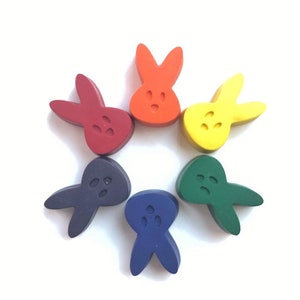 Boxed Set of 6 Bunny Shaped Crayons, Easter Crayons, Easter Basket ...