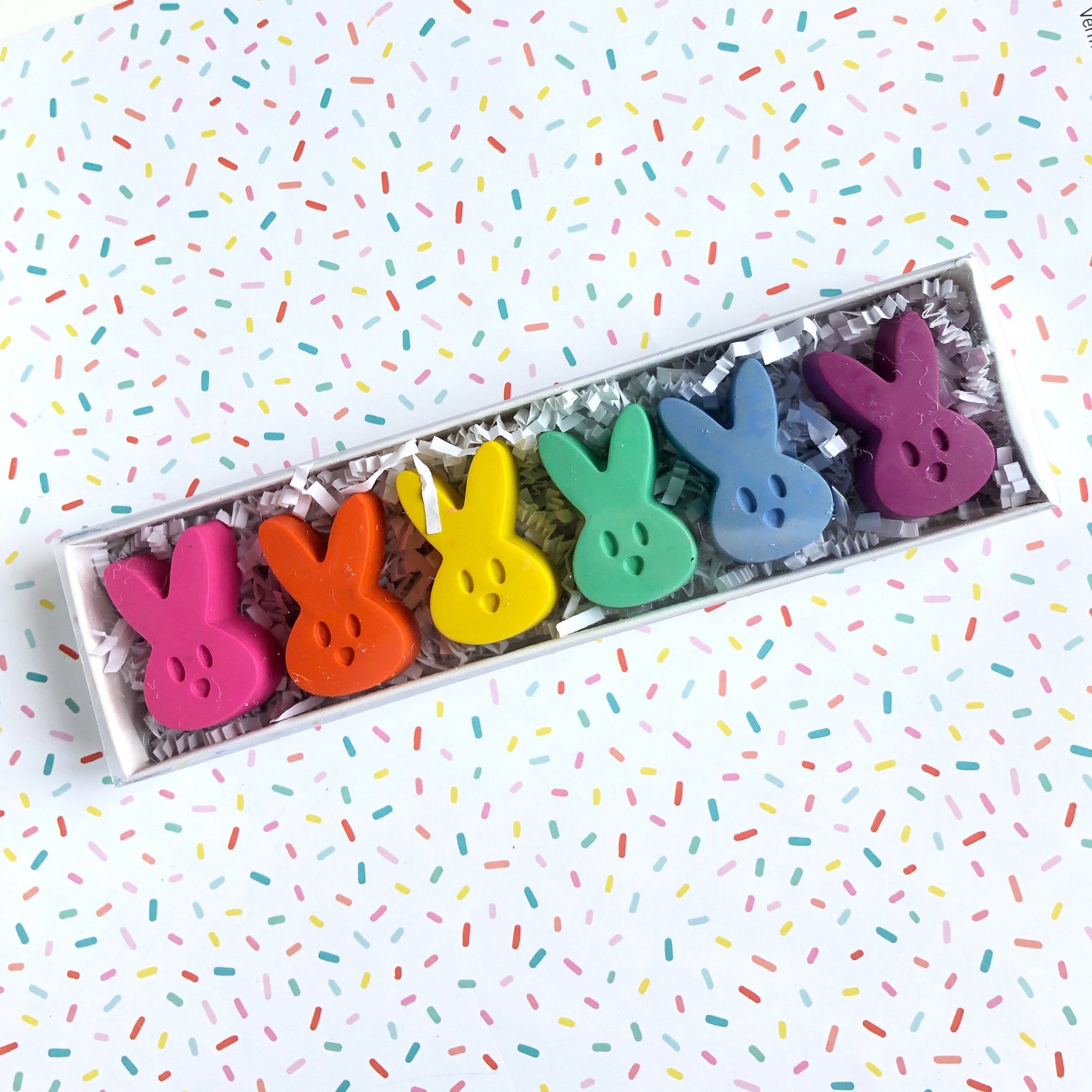 Boxed Set of 6 Bunny Shaped Crayons, Easter Crayons, Easter Basket ...