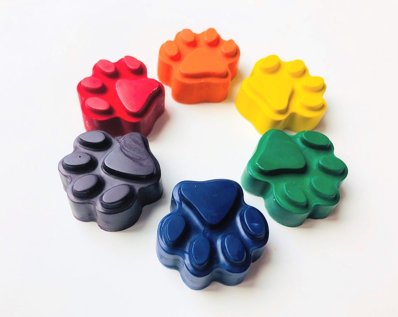 Paw Print Shaped Crayons Puppy Birthday Party Favor Puppy - Etsy