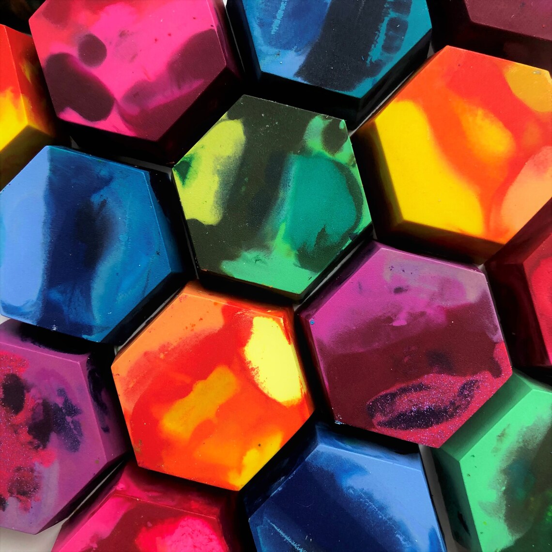 Geometric Shaped Crayons Modern Geometric Crayons Honeycomb | Etsy