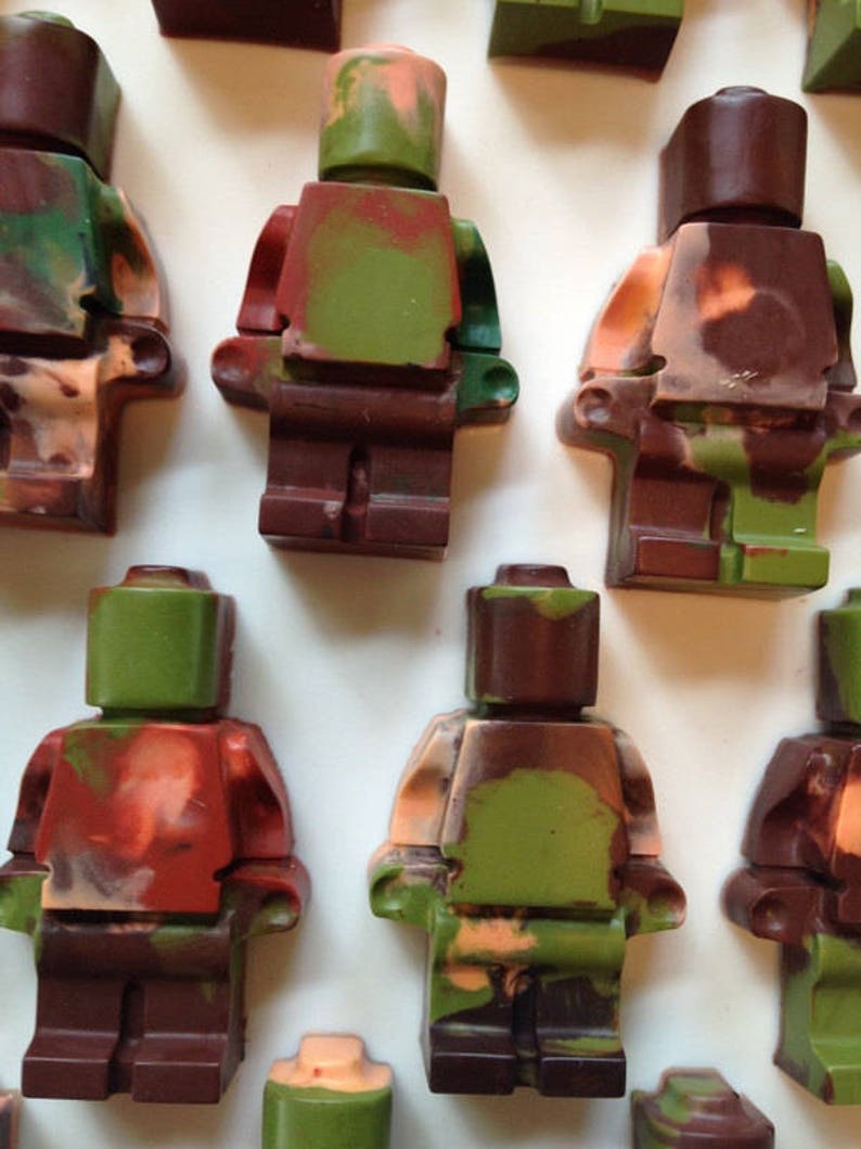 Army Figure Shaped Crayons, Camo Birthday Party Favor, Gifts for Kids ...