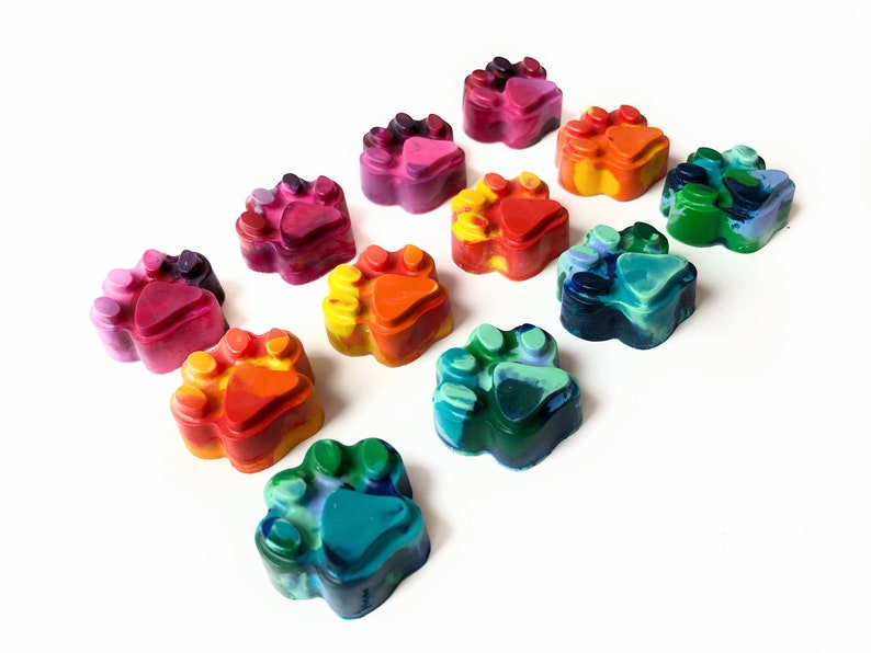 Paw Print Shaped Crayons Puppy Birthday Party Favor Puppy - Etsy