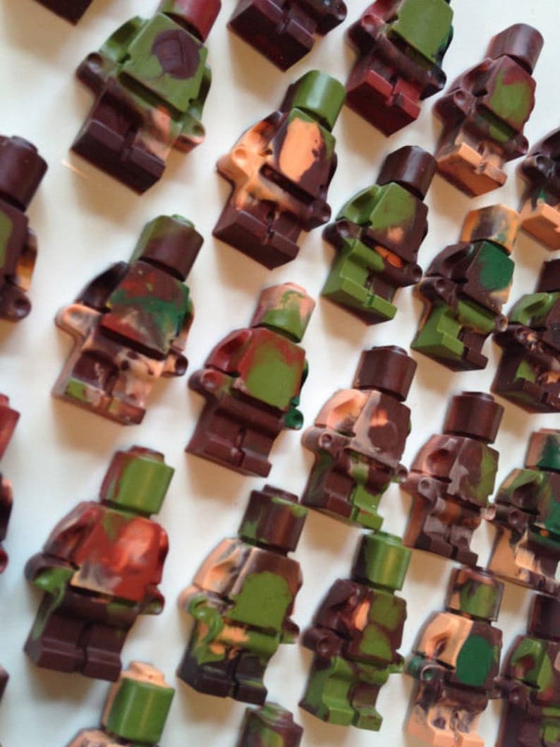 Army Figure Shaped Crayons, Camo Birthday Party Favor, Gifts for Kids ...