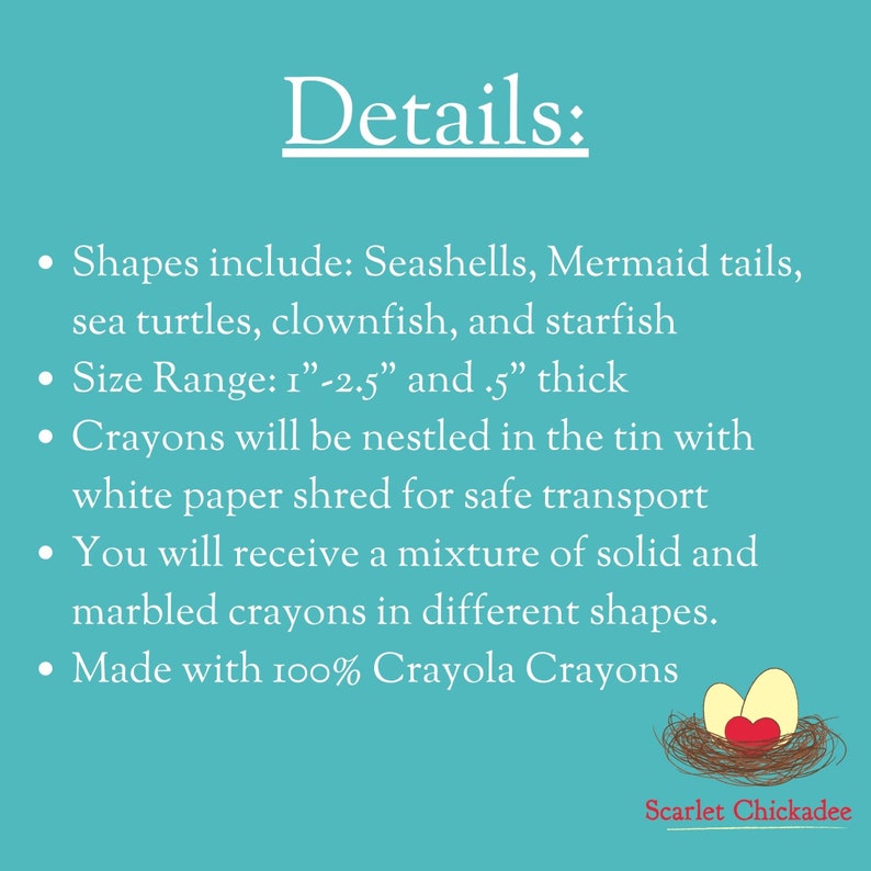 Under the Sea Shaped Crayons in a Gift Tin Mermaid and Ocean - Etsy