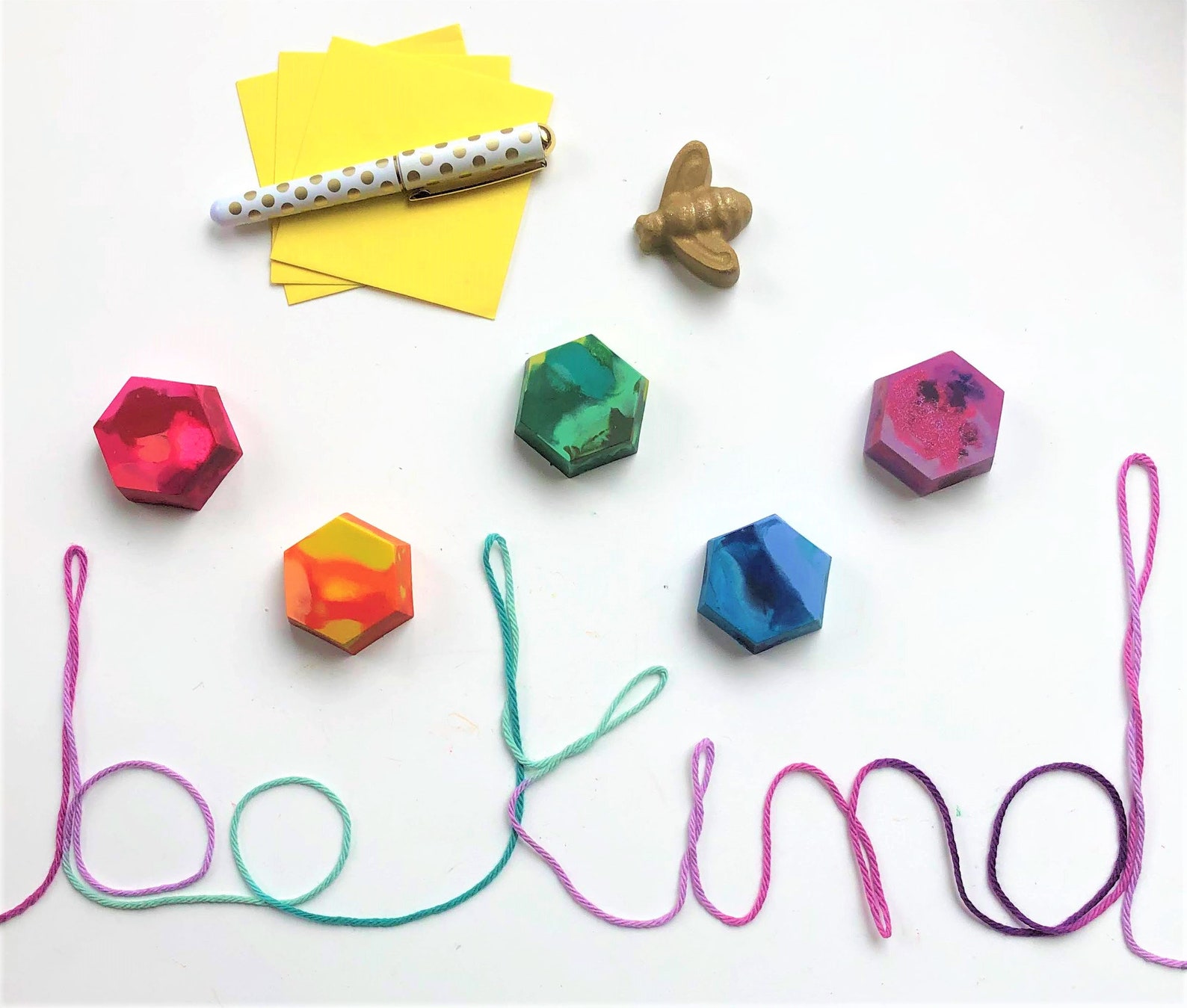 Geometric Shaped Crayons Modern Geometric Crayons Honeycomb | Etsy