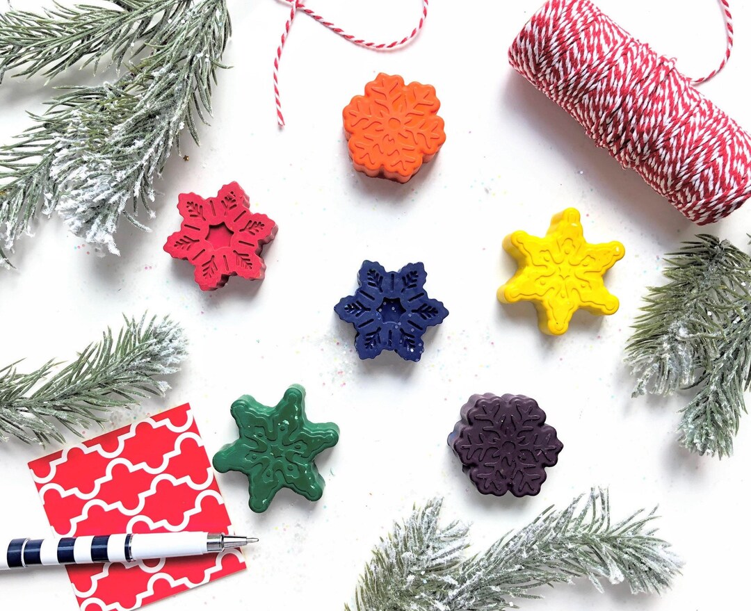 Snowflake Shaped Crayons, Stocking Stuffer Gifts for Kids, Christmas ...