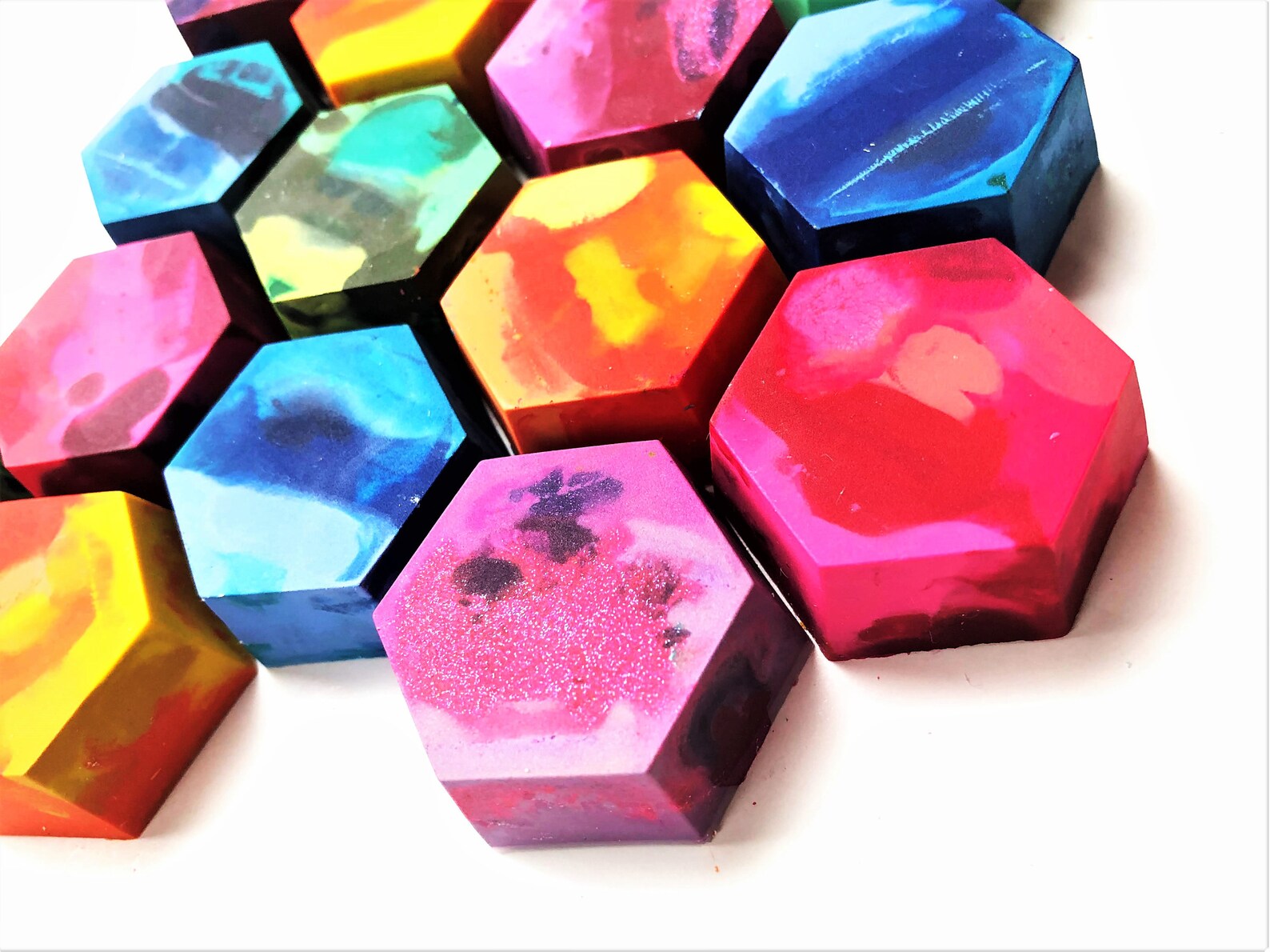 Geometric Shaped Crayons Modern Geometric Crayons Honeycomb | Etsy