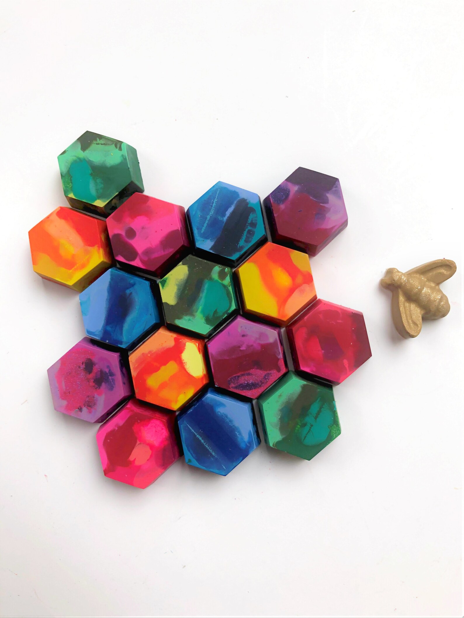 Geometric Shaped Crayons Modern Geometric Crayons Honeycomb | Etsy