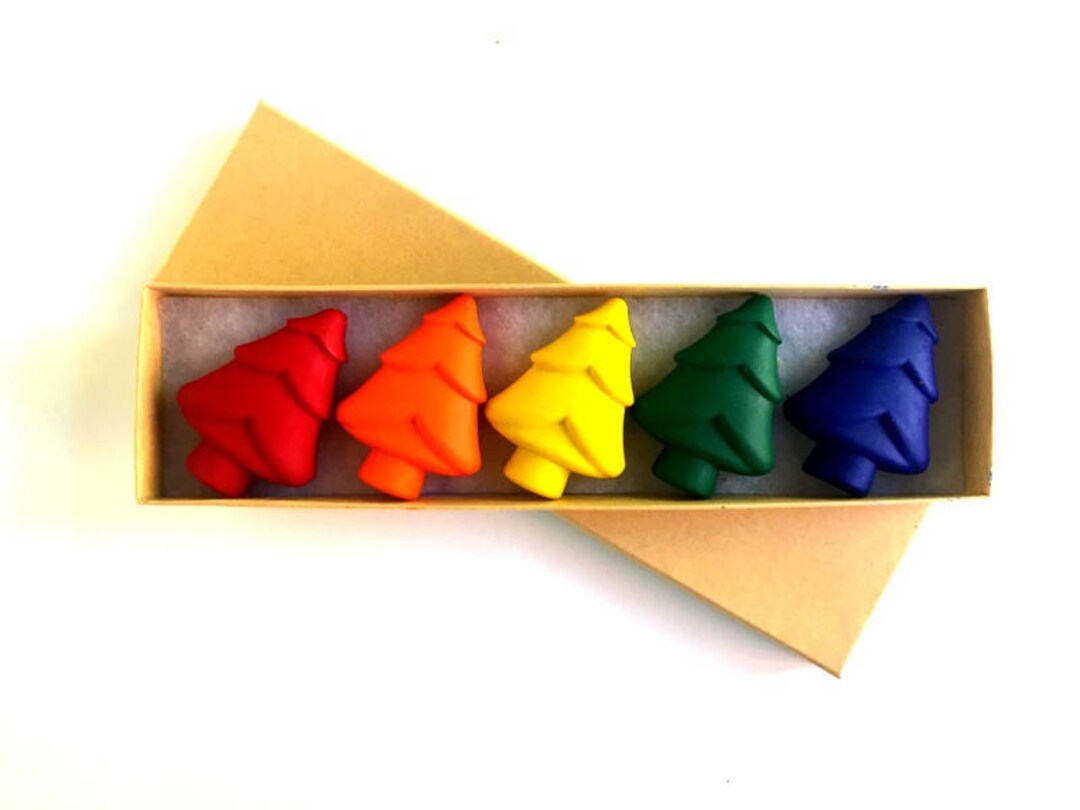 Boxed Set of 5 Christmas Tree Crayons, Stocking Stuffer Gift for Kids ...