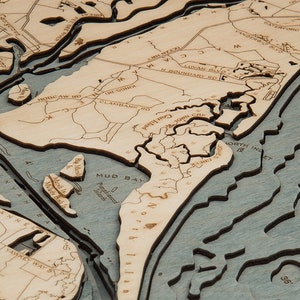 Myrtle Beach Wood Carved Topographic Depth Chart / Map - Etsy