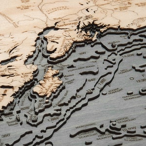 Alaska Wood Carved Topographic Depth Chart / Map - Etsy