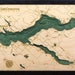 Lake Charlevoix Wood Carved Topographic Depth Chart / Map - Etsy
