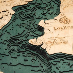 Lake Houston, Texas Wood Carved Topographic Depth Chart / Map - Etsy