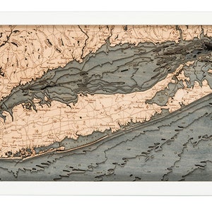 Long Island Sound Wood Carved Topographic Depth Map / Chart - Etsy
