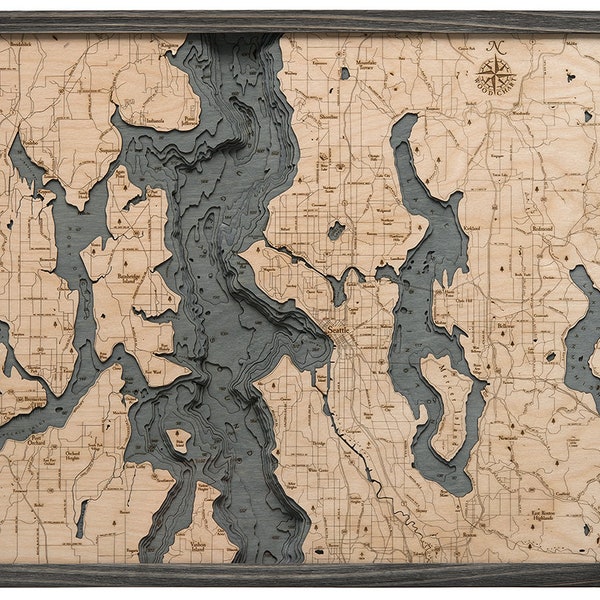 Seattle Map Wood - Etsy