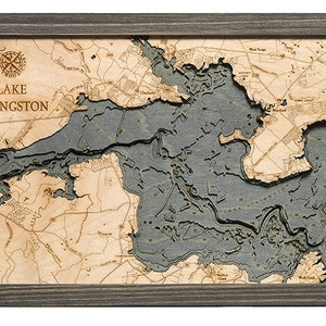 Lake Livingston Wood Carved Topographic Depth Chart / Map - Etsy