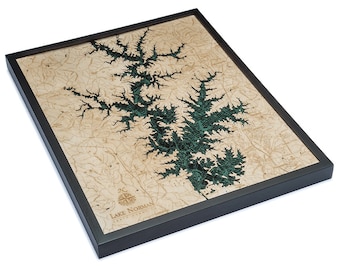 Lake Ray Hubbard Wood Carved Topographical Depth Chart / Map | Etsy