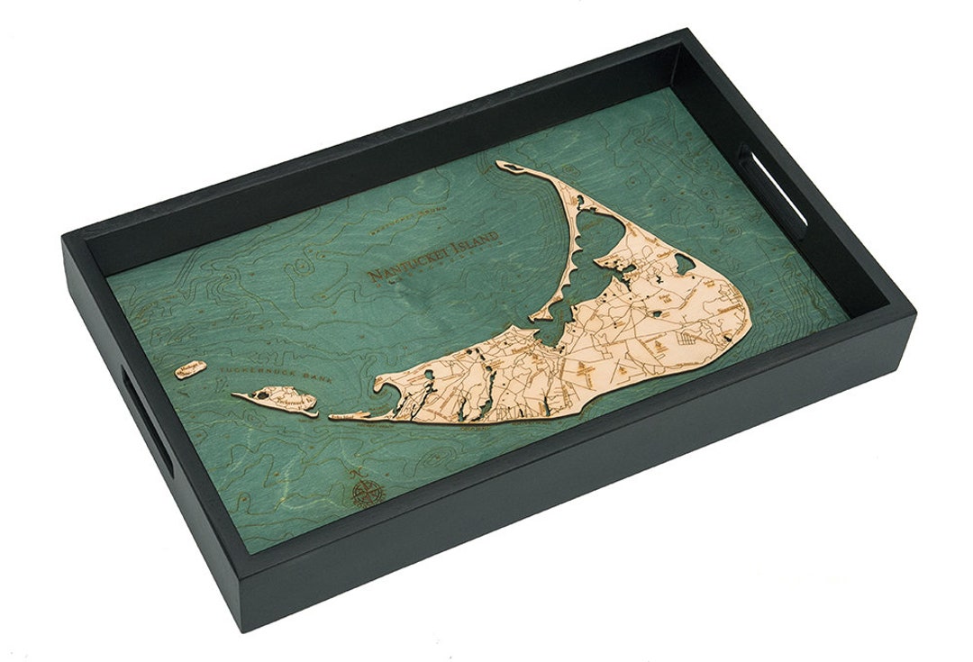 Nantucket Wooden Topographical Serving Tray - Etsy
