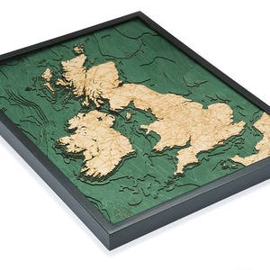 United Kingdom Wood Carved Topographic Depth Chart / Map - Etsy